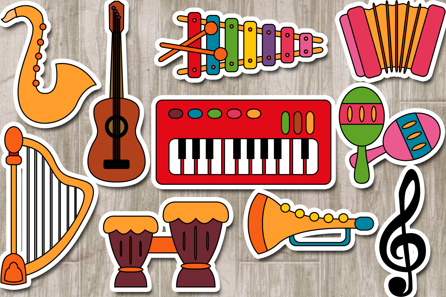 Music instruments graphics and illustrations (74406) | Illustrations ...