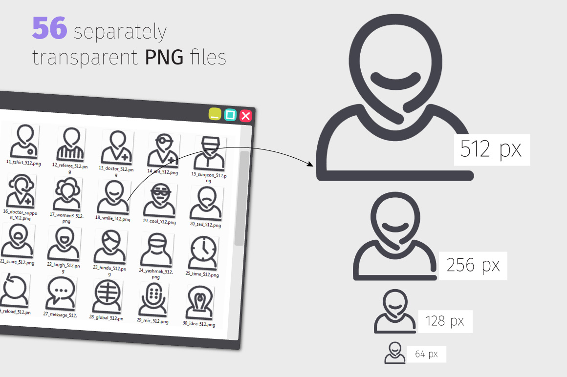 Avatar Line Icons Set