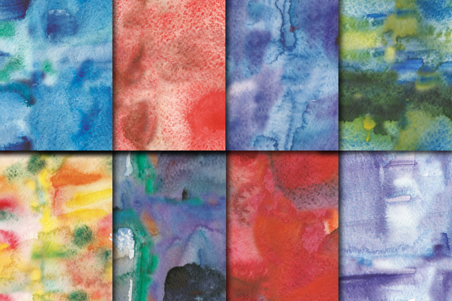 Colorful Watercolor Textures seamless digital paper pack