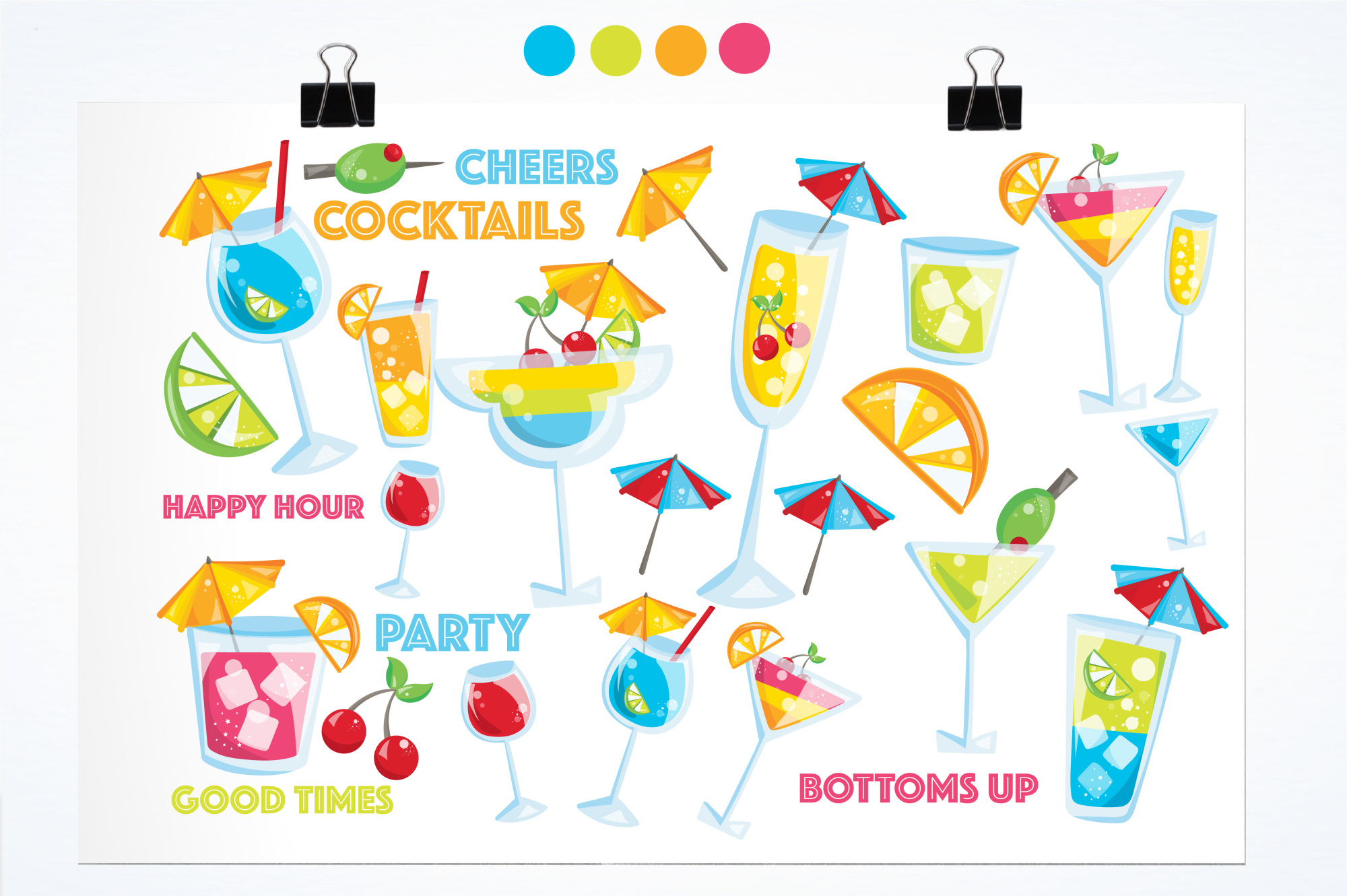 Happy Hour graphics and illustrations