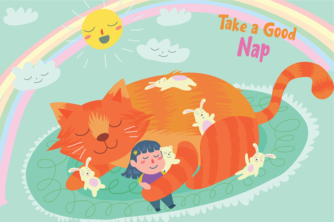 Afternoon Nap - Vector Illustration (319565) | Illustrations | Design ...