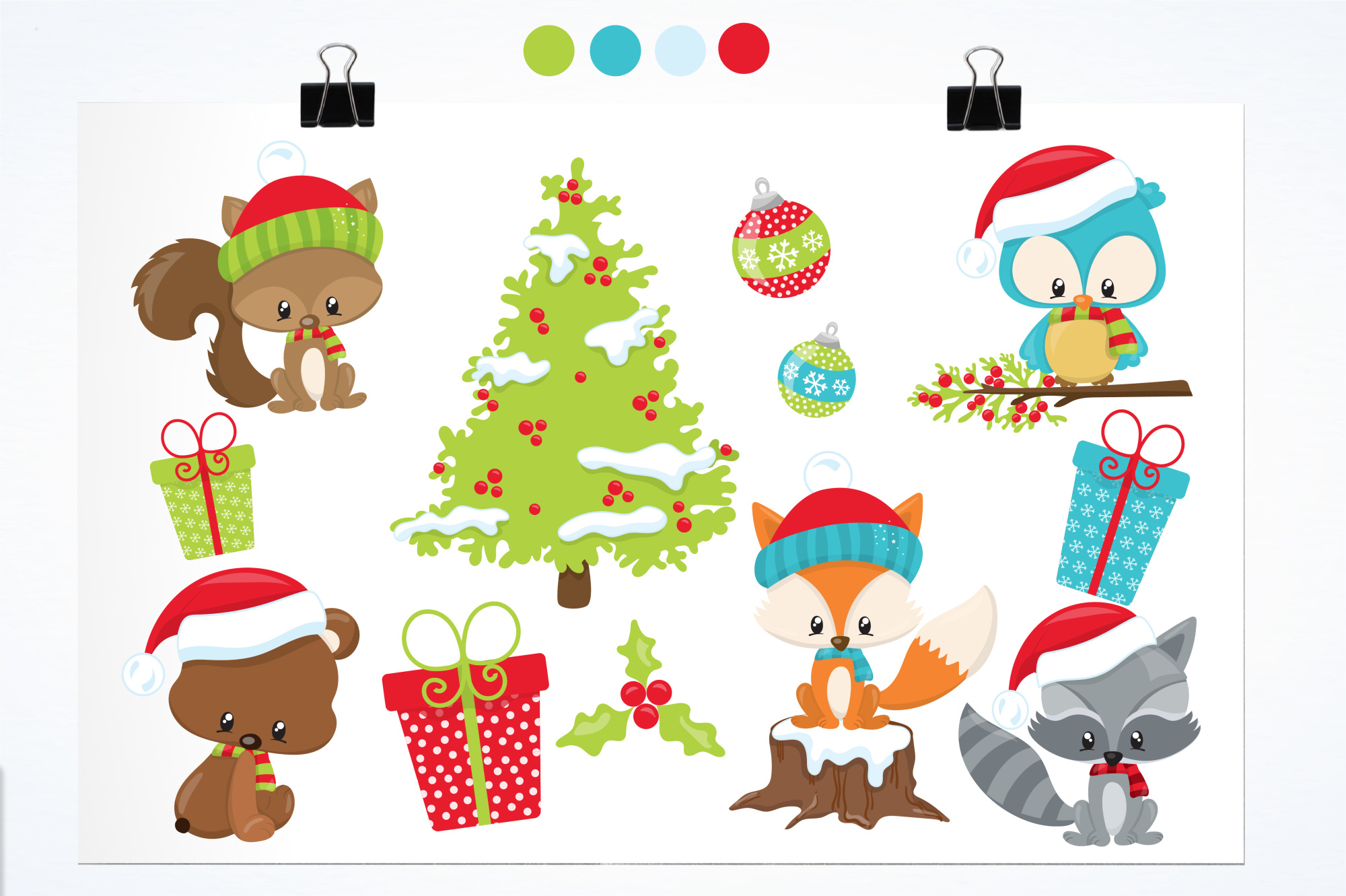 Woodland Christmas graphics and illustrations