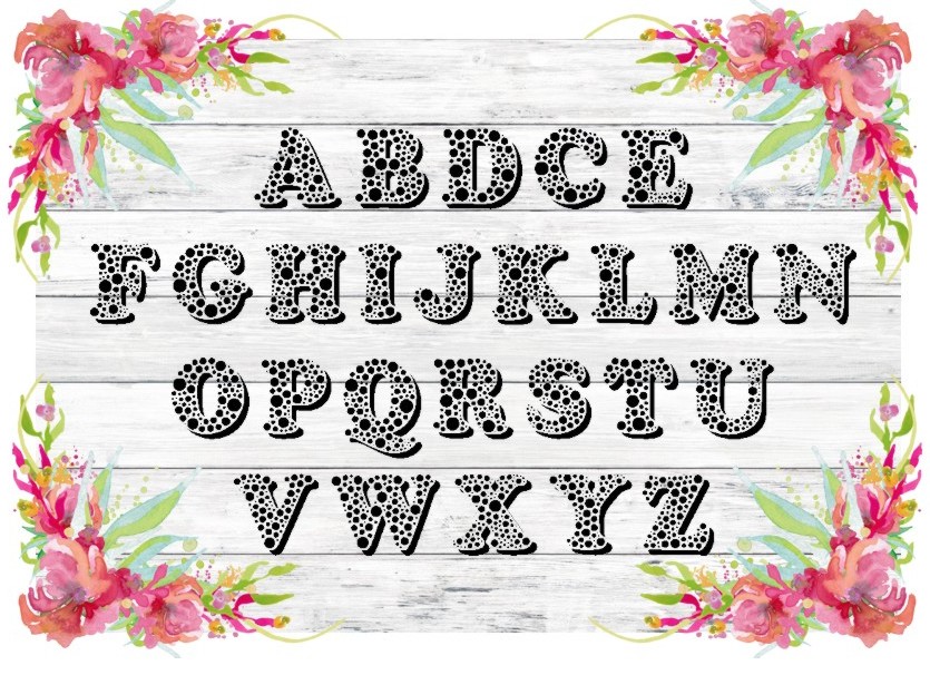 Dotted alphabet clipart set