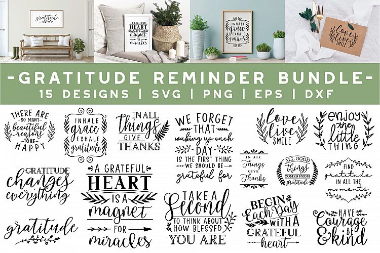 BIG !! Gratitude Reminder Quote SVG | 15 quotes