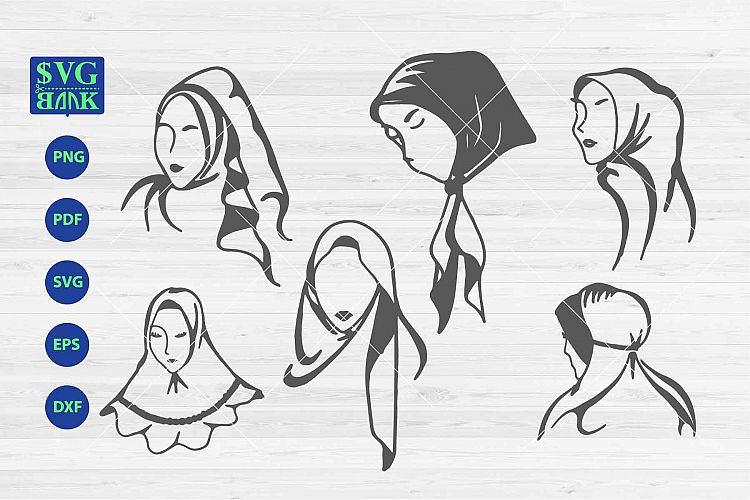 Hijab SVG, Muslim woman Clipart collection, Jilbab svg