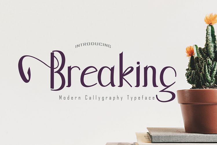Breaking (265488) | Script | Font Bundles