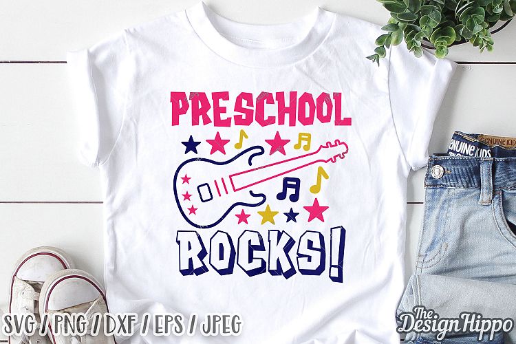Preschool Rocks SVG, Back To School SVG DXF PNG Cut Files (297037 ...