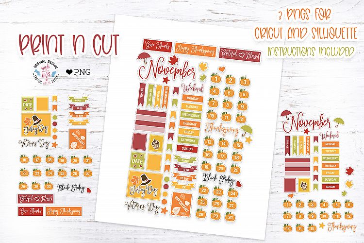 November Planner Stickers