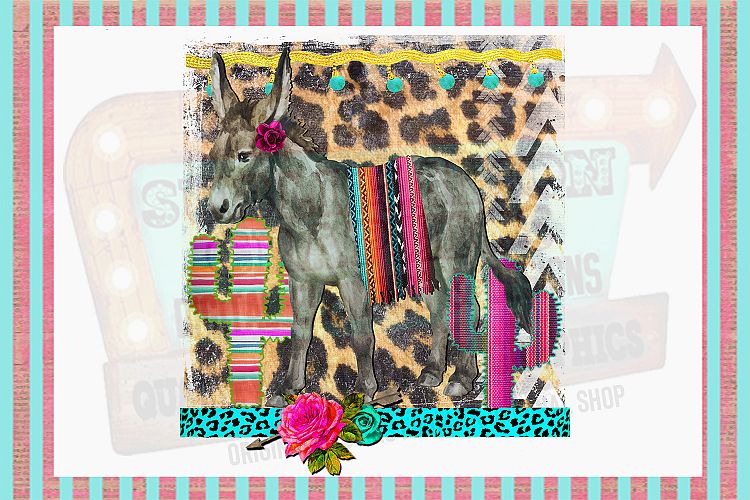 Funky Donkey Sublimation Digital Download (191662) | Illustrations ...