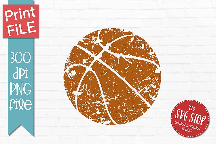 Distressed Basketball - PNG Sublimation Design