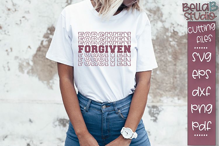 Forgiven SVG File, Christian SVG, Mirrored SVG Design