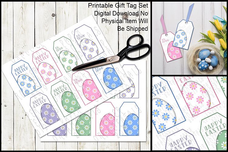 Printable Easter Gift Tags, Pastel Easter Eggs