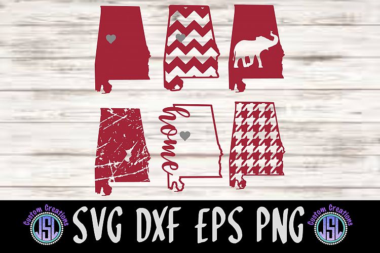 Alabama State Shapes Set of 6 Bundle | SVG DXF EPS PNG Fi (132422 ...