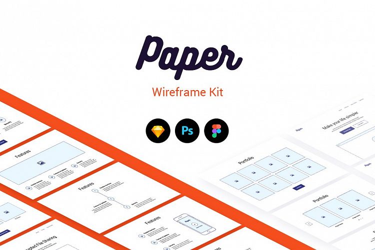 Paper Wireframe Kit (182552) | Web Elements | Design Bundles