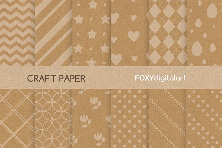 Digital paper brown kraft paper wedding christmas gift wrap (303748 ...