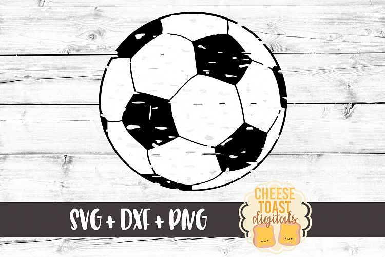 Distressed Soccer Ball - Soccer SVG PNG DXF Cut Files