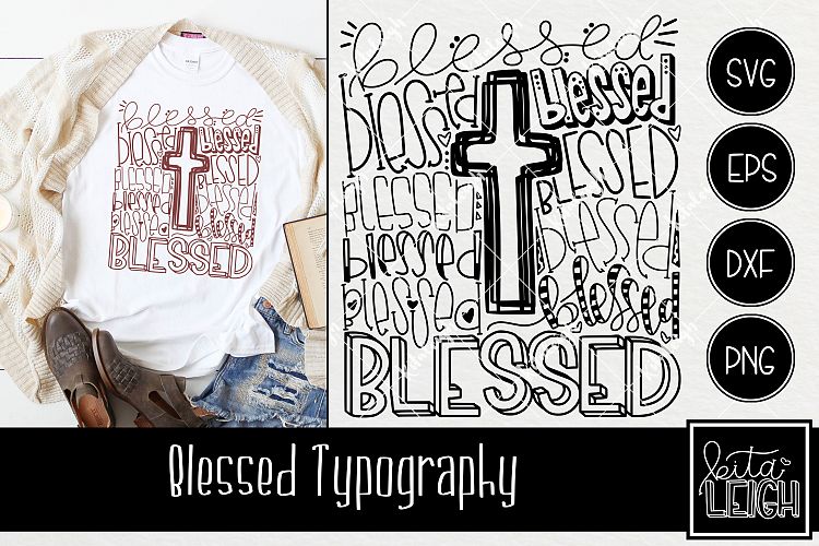 Blessed Typography (205966) | Hand Lettered | Design Bundles