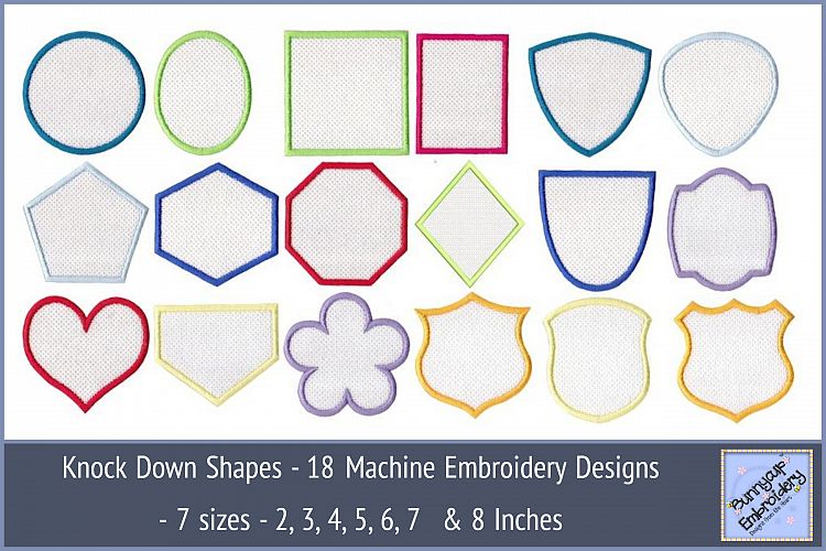 Knock Down Shapes- 18 Machine Embroidery Designs (199247) | Designs ...