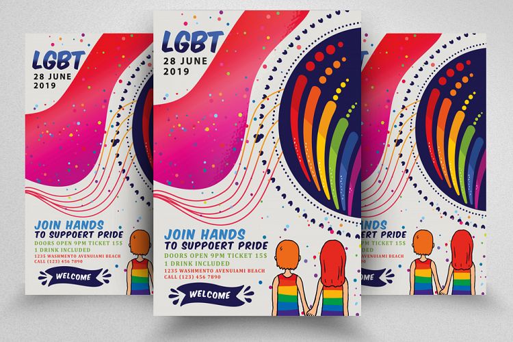 LGBT Pride Flyer Template (268453) | Flyers | Design Bundles