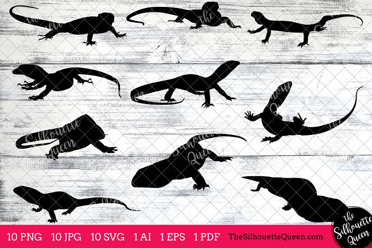 Monitor Lizard Silhouette Clipart Clip Art(AI, EPS, SVGs, JPGs, PNGs ...