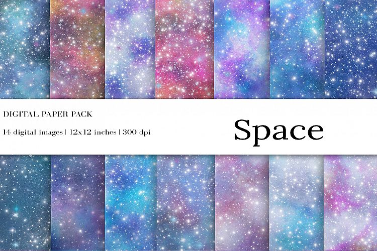 Space Digital Paper, Galaxy Digital Paper, Stardust Textures