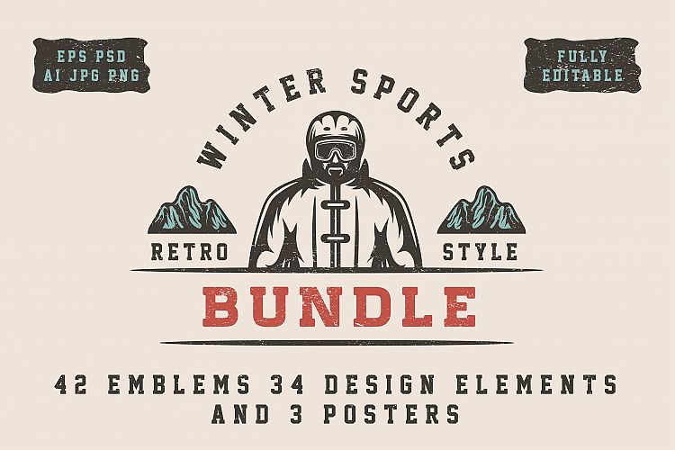 Winter Sports Bundle (174813) | Logos | Design Bundles