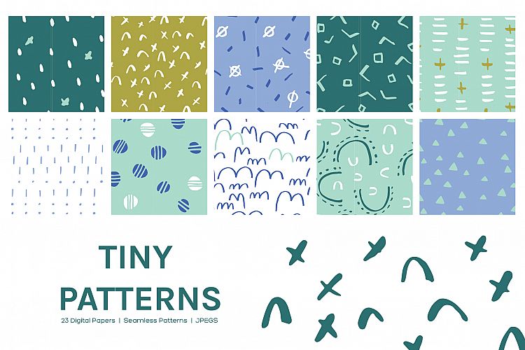 Tiny Patterns (119615) | Patterns | Design Bundles
