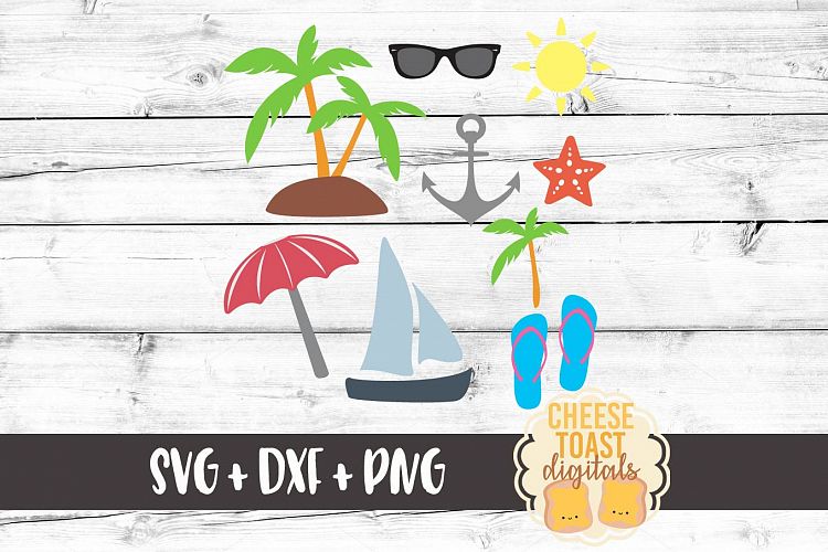 Palm Trees - Flip Flops - Anchor - Boat - Summer SVG Files (90879 ...
