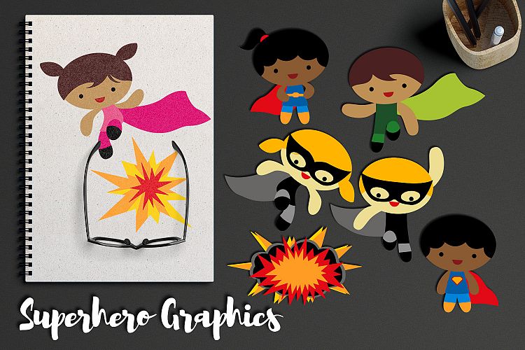 Superhero in action - Jumping kicking superheroes clip art (89000 ...