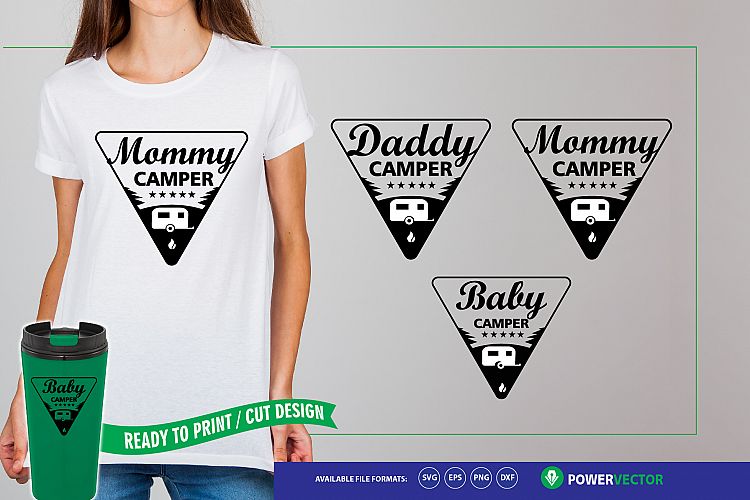 Family Camping SVG, DXF Cut Files for Silhouette & Cricut (74235 ...