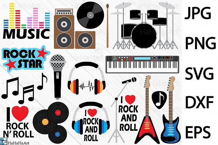 THE ROCK AND ROLL - Clip art / Cutting Files 165c (277897 ...