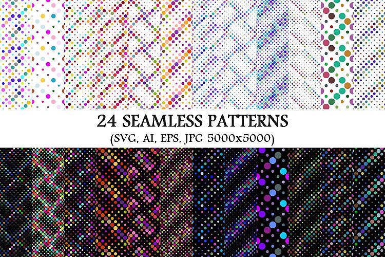 24 Seamless Colorful Dot Patterns
