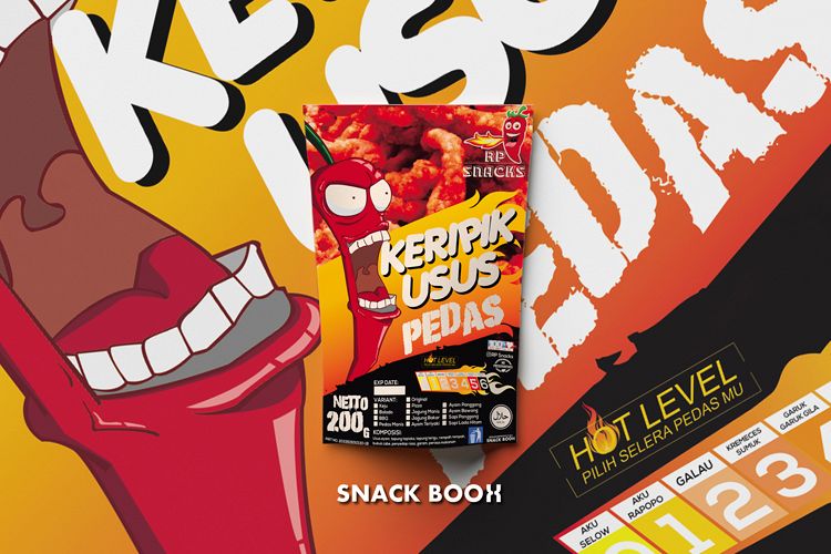 packaging design keripik usus