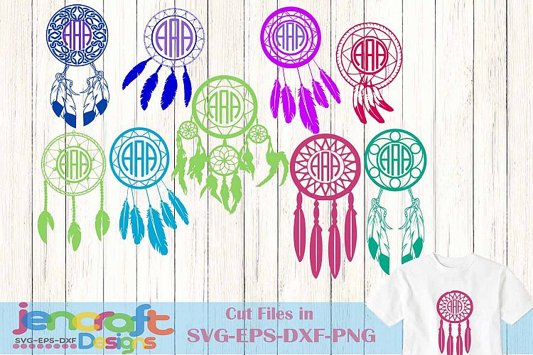 Dream Catcher Monogram Frames SVG Bundle Dreamcatcher