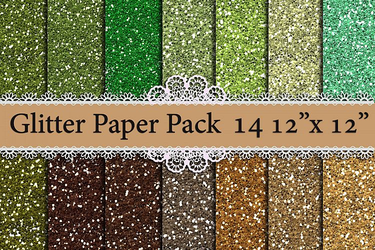 Green Glitter digital paper