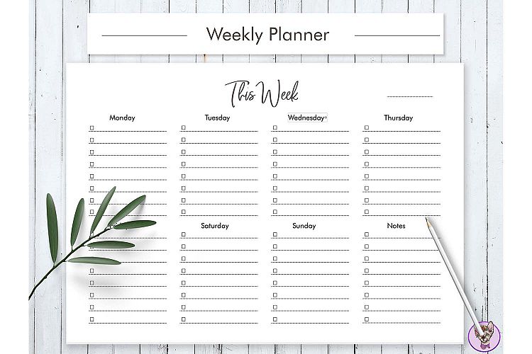 Weekly Planner Printable (534686) | Printables | Design Bundles
