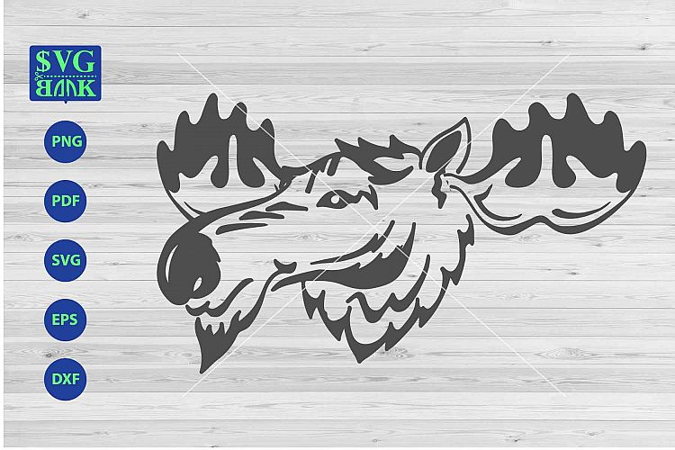 Moose svg file, Moose's head cut file, dxf, png, eps