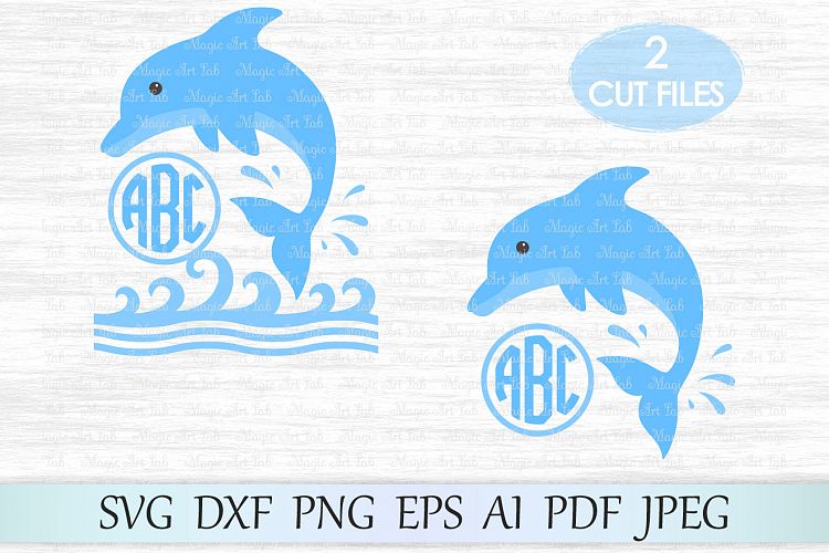 Dolphin svg file, Dolphin monogram, Sea wave svg file, Whale svg ...