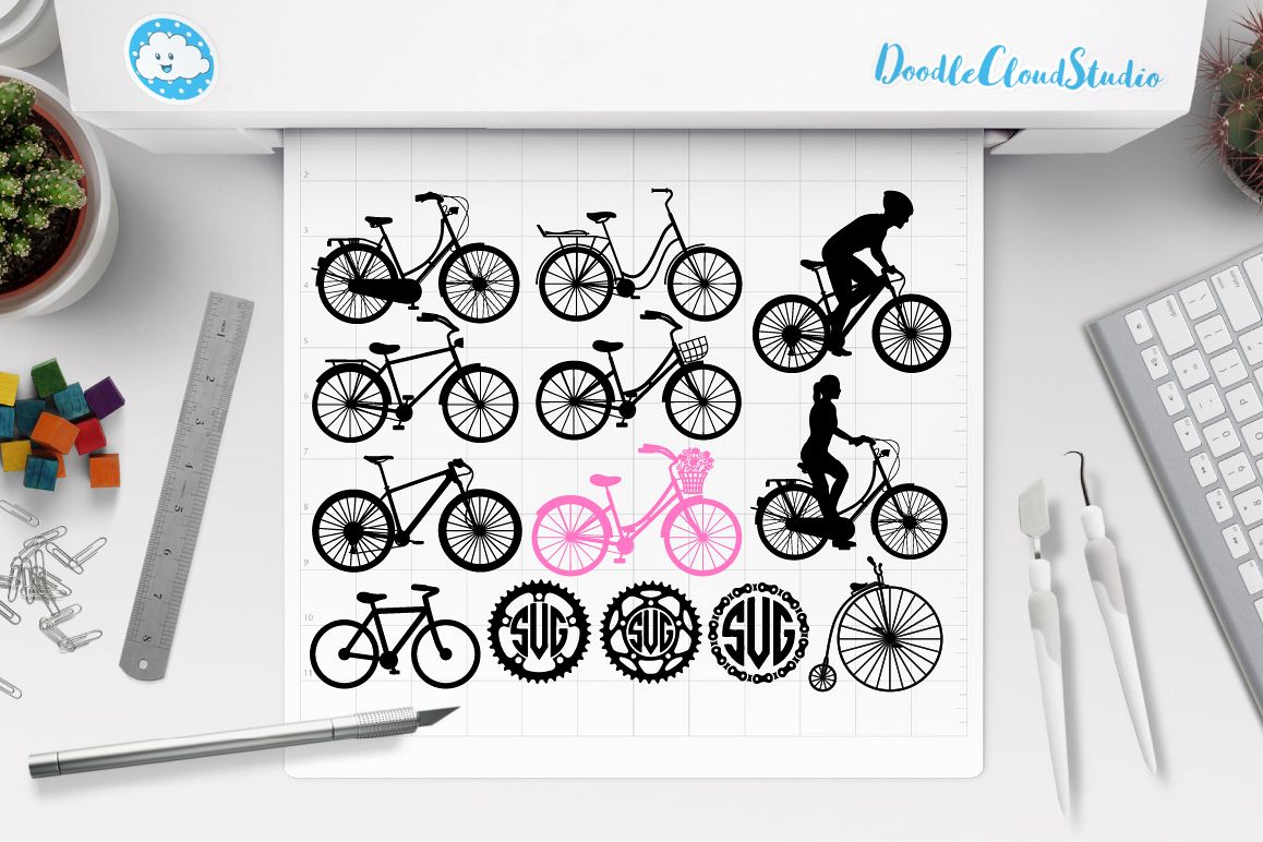 Bicycle SVG, Biking, Bike SVG files, Bike Monogram.