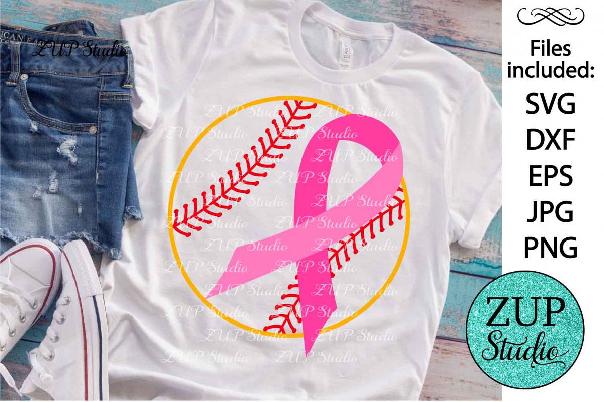 Softball ribbon Cancer Awareness SVG Design Cutting File 187 (167288 ...