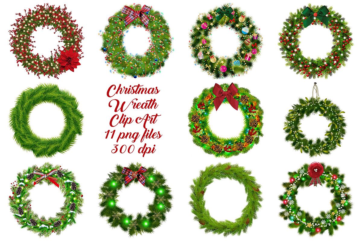 Christmas Wreaths Clip Art