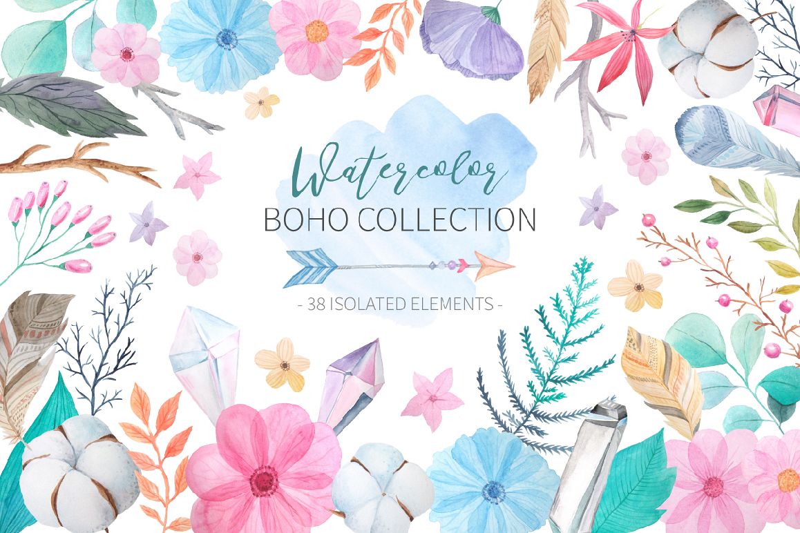 Watercolor Boho Collection