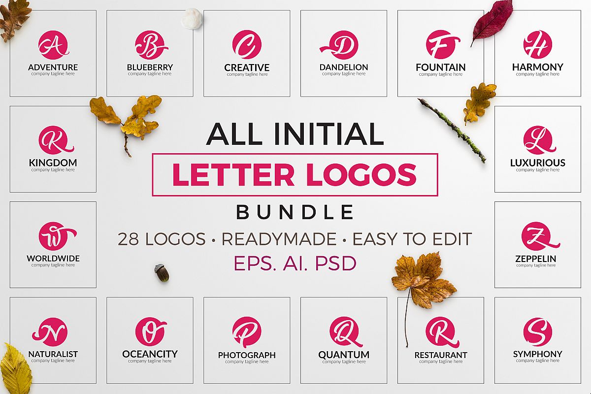 All Initial Letter Logos Bundle (32568) | Logos | Design Bundles