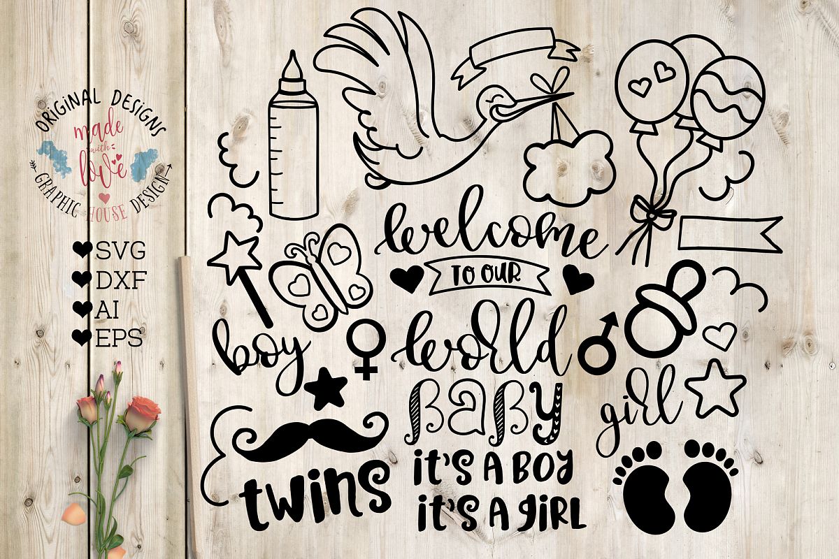 Baby Birth Graphics - Cut File in SVG, DXF, EPS, AI (94885) | SVGs ...