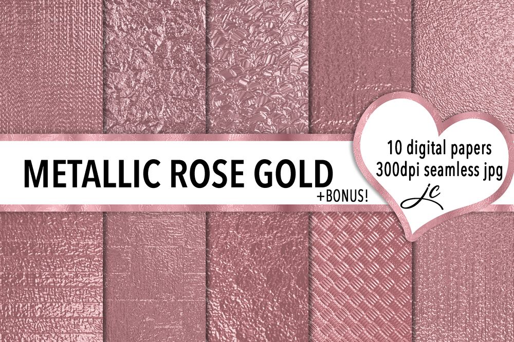 Metallic Rose Gold Textures (56495) | Textures | Design Bundles