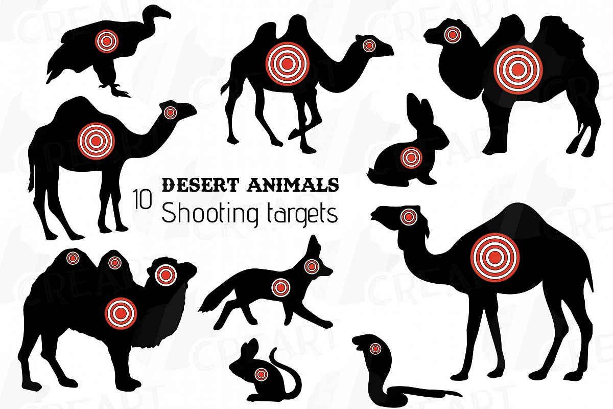 Desert Animals Shooting Targets Clip art pack with 10 design (176330 ...