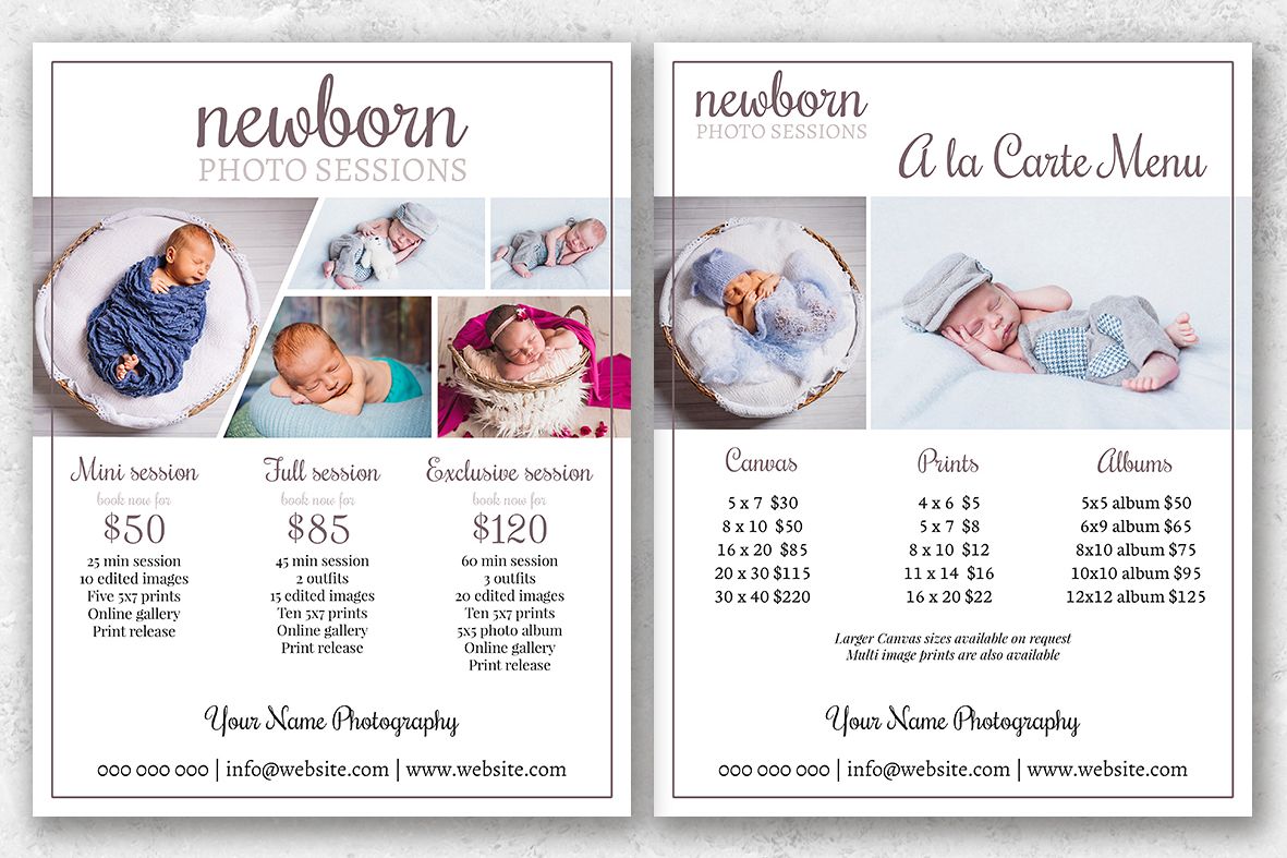 Newborn Photography Pricing Guide Template