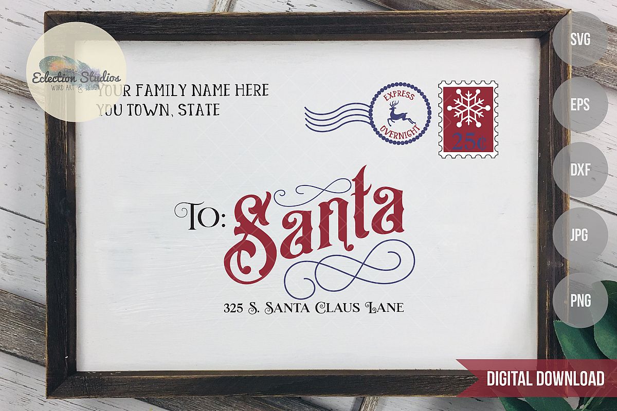 Letter to Santa Sign SVG, Christmas Sign