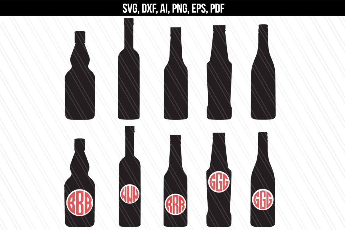 Bottles svg dxf cutting files