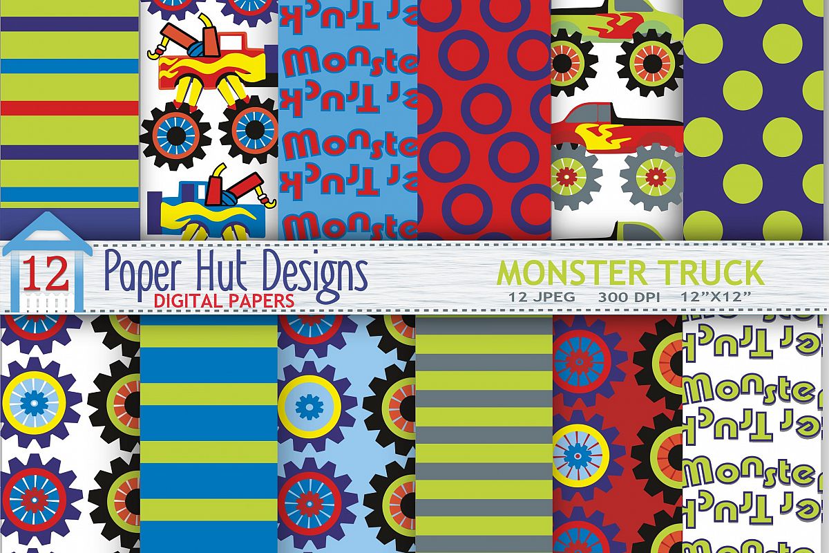 Monster Truck Digital Papers